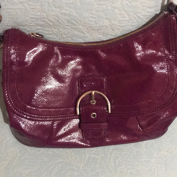 Coach | Bags | Coach Maroon Purse With Long Strap Front Pocket | Poshmark